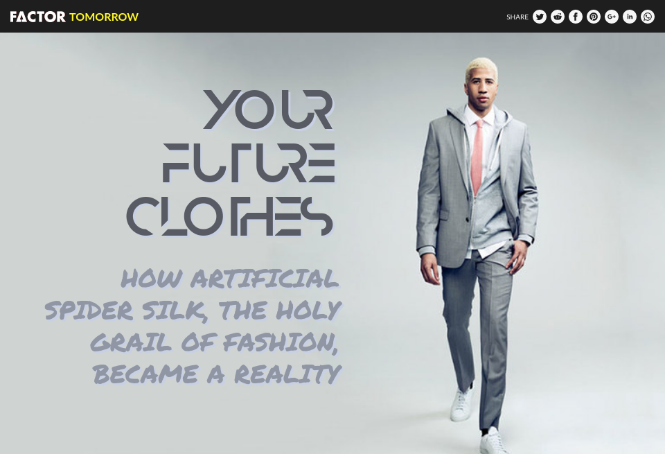 Your Future Clothes: How Artificial Spider Silk, the Holy Grail of ...